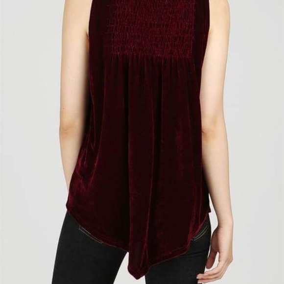 POL | Tops | Velvet Embroidered Top Burgundy | Poshmark